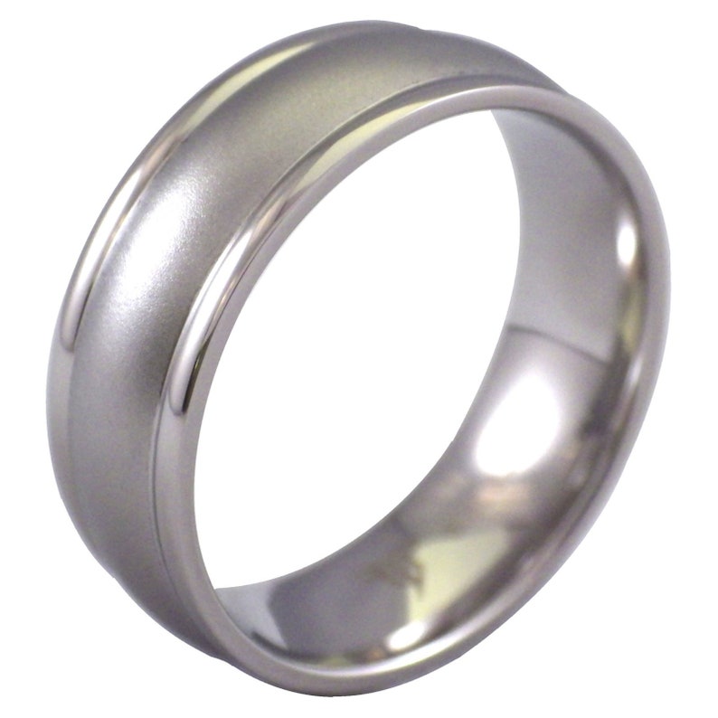 Minimalist Simple Wedding Band Silver Stainless Steel | Etsy