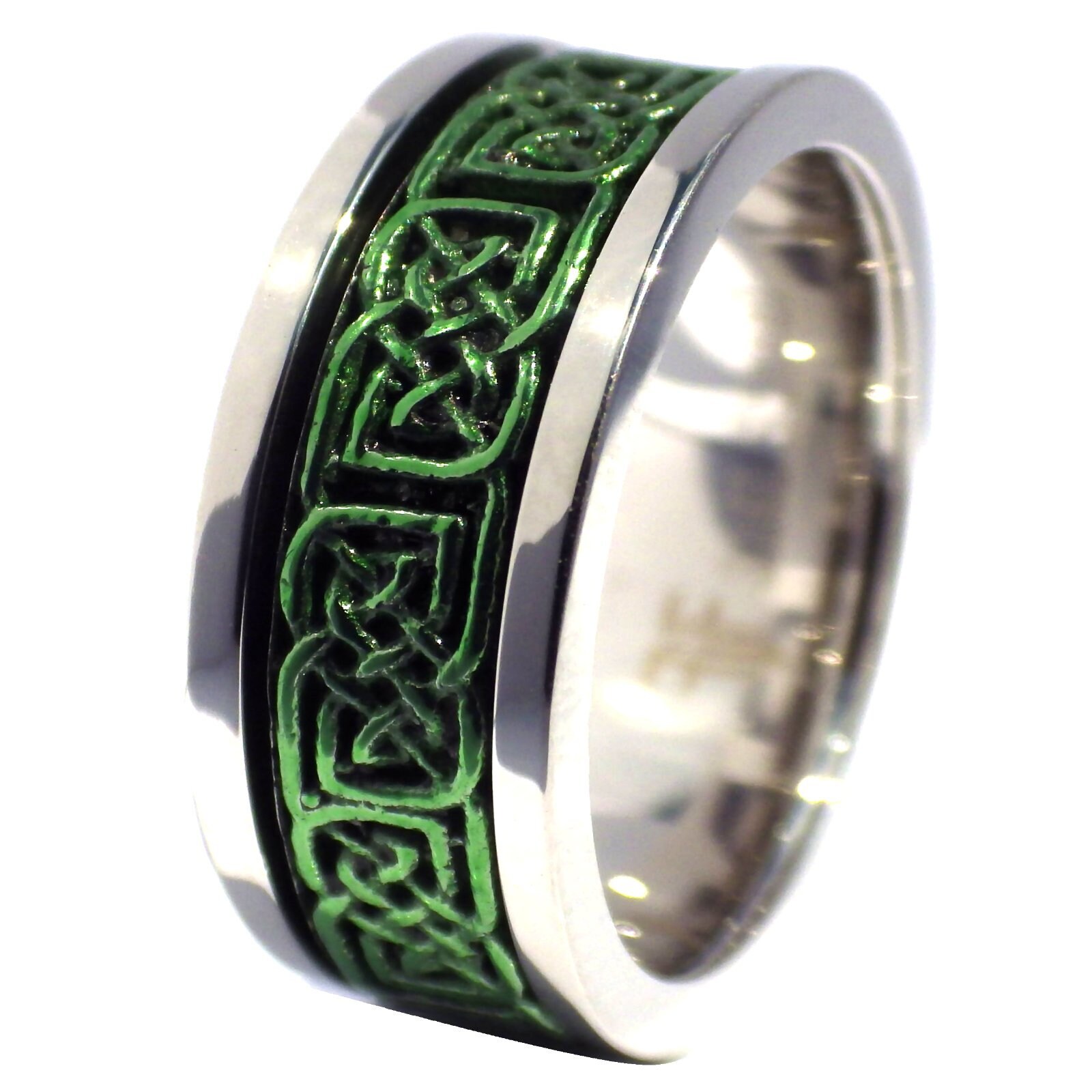 Green Celtic Spinner Ring Womens Mens Viking Norse Handfasting - Etsy