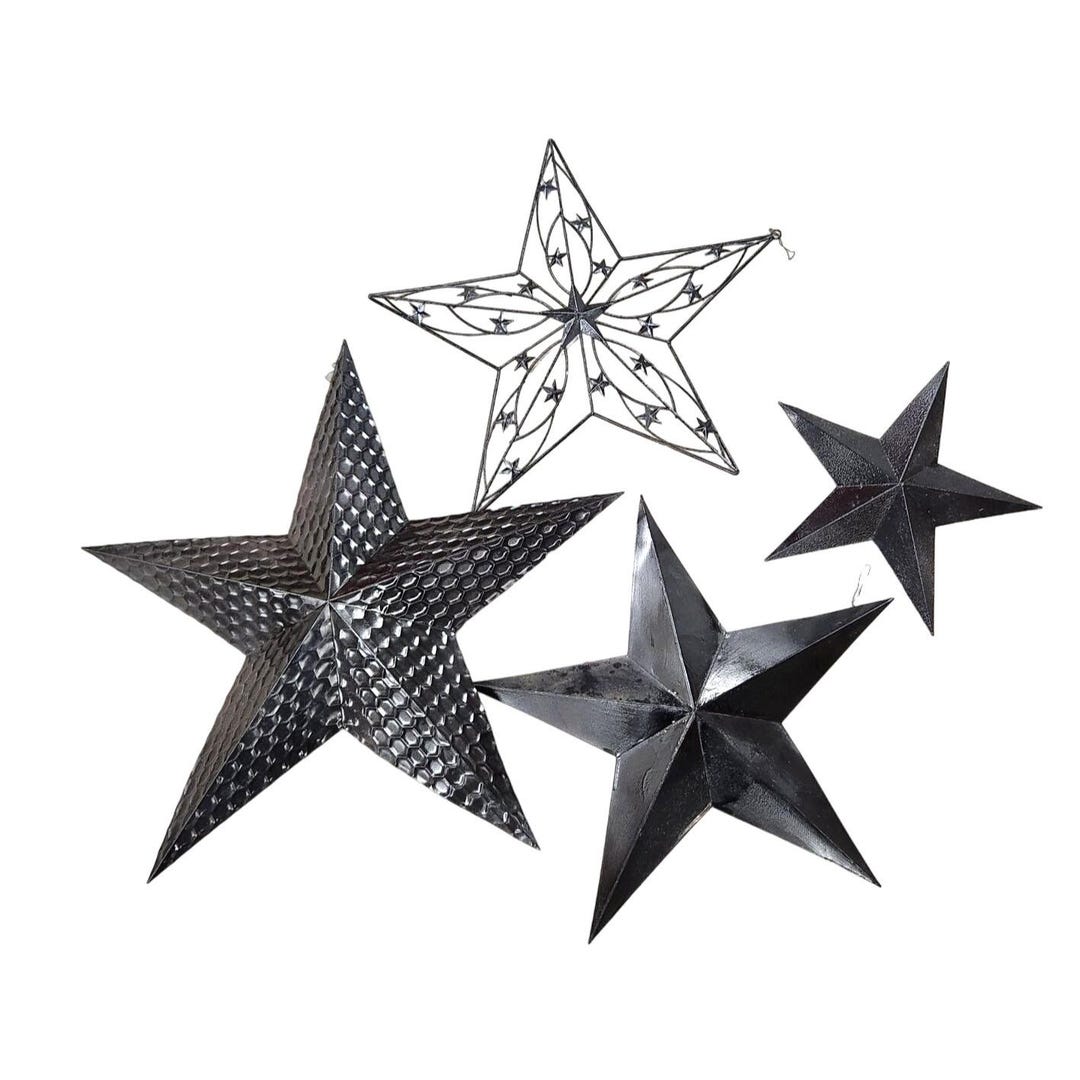 Metal Stars Set of 4 Black Metal Wall Decor Stars Indoor Outdoor - Etsy