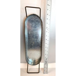 Rustic Galvanized Metal Tray: Farmhouse Style Oval Centerpiece (18x4 ...