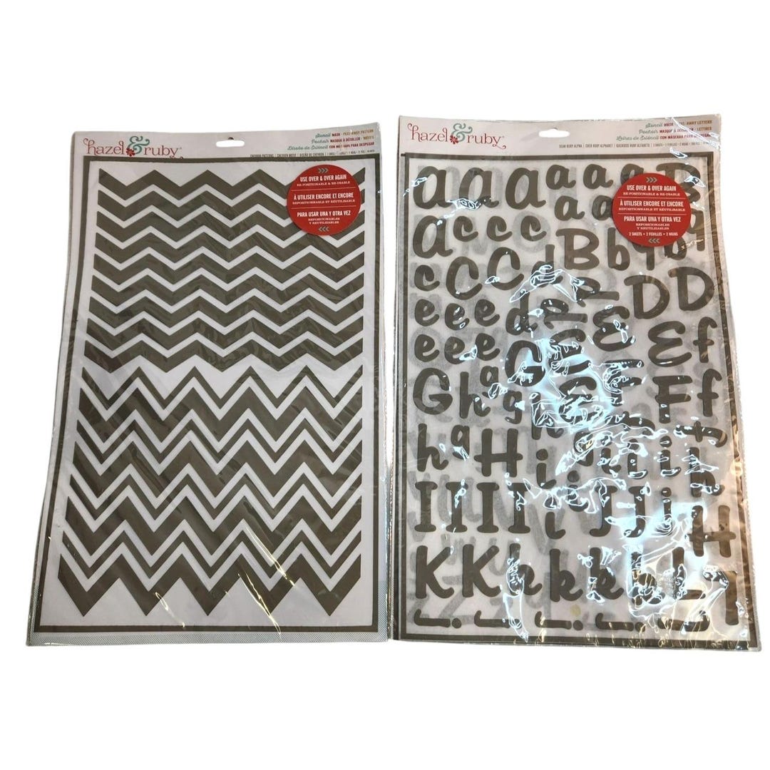 Chevron & Alphabet Stencil Set - Hazle and Ruby - DIY Crafts - Etsy