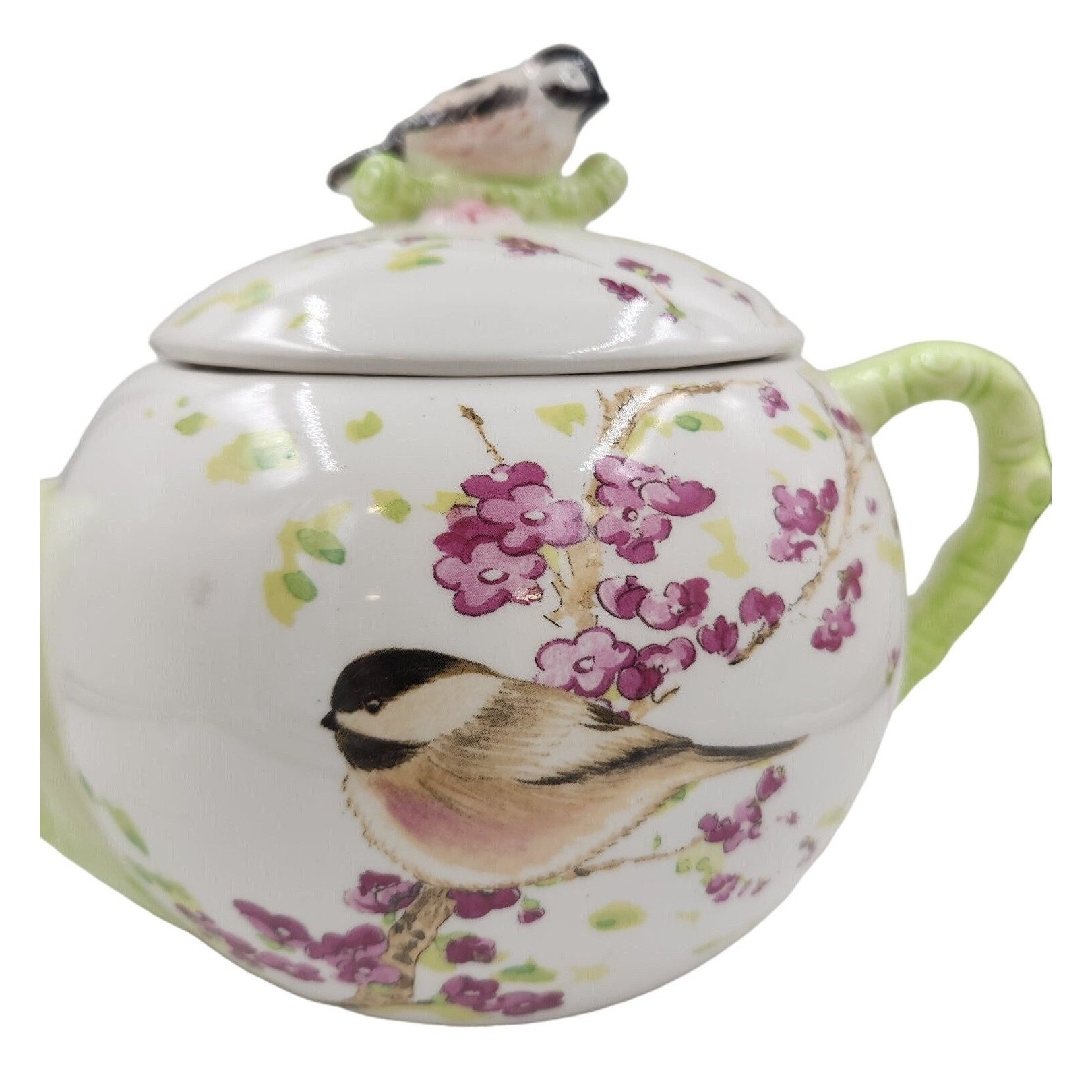 Kate Williams Global Design Connections Chickadee Bird Ceramic Teapot ...