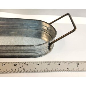 Rustic Galvanized Metal Tray: Farmhouse Style Oval Centerpiece (18x4 ...