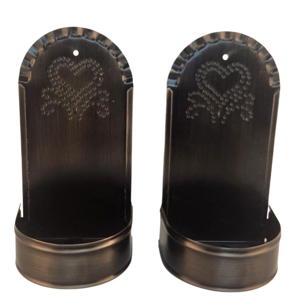 Primitive Tin Wall Sconces: Punched Heart Colonial Decor, Set of 2 - Etsy