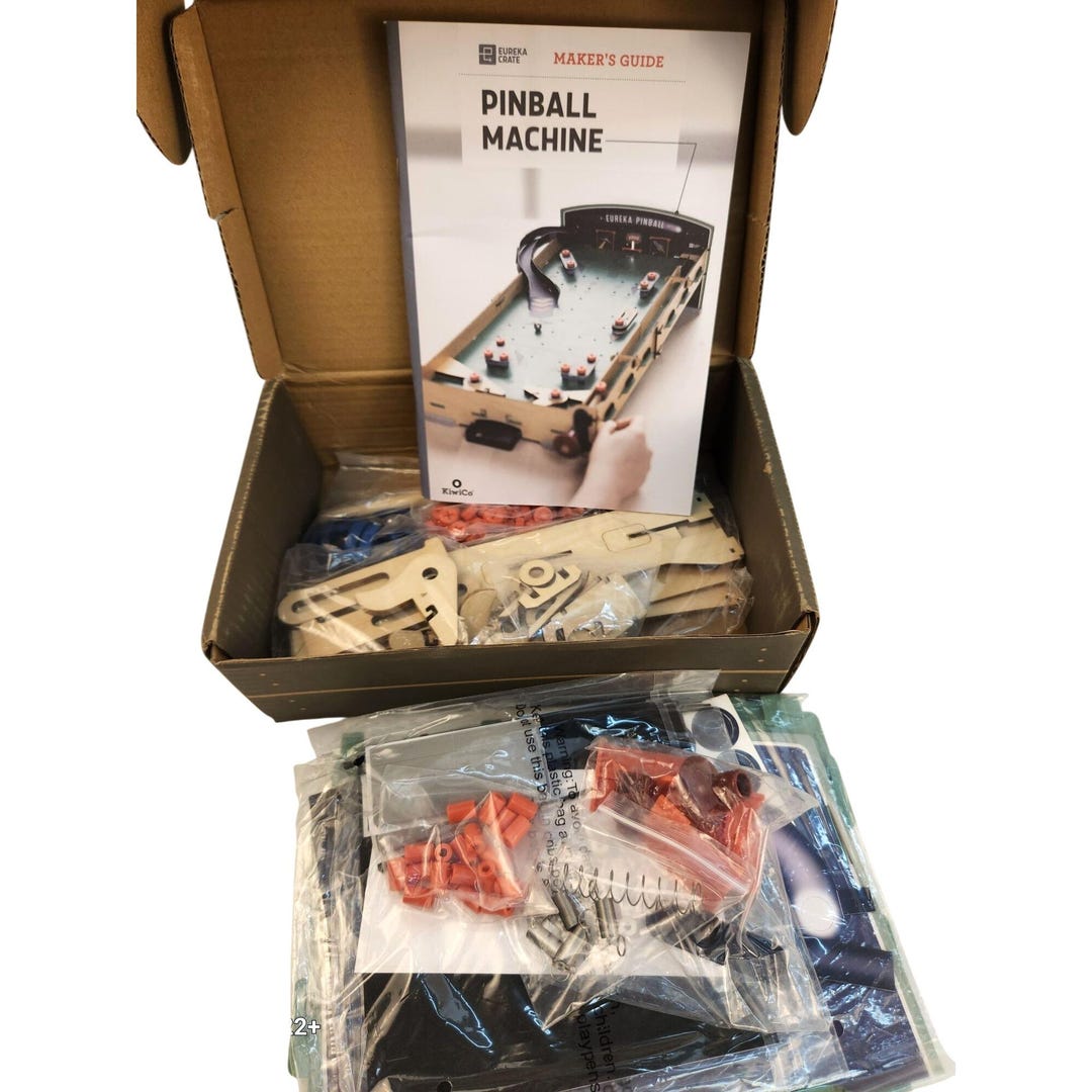 Kiwico Eureka Crate Pinball Machine Kit With Wood & Plastic Parts for ...