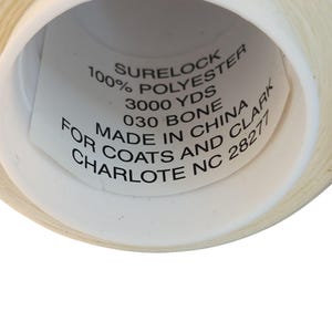 Coats Surelock Overlock Sewing Thread 3000 Yds Polyester Black & Bone ...