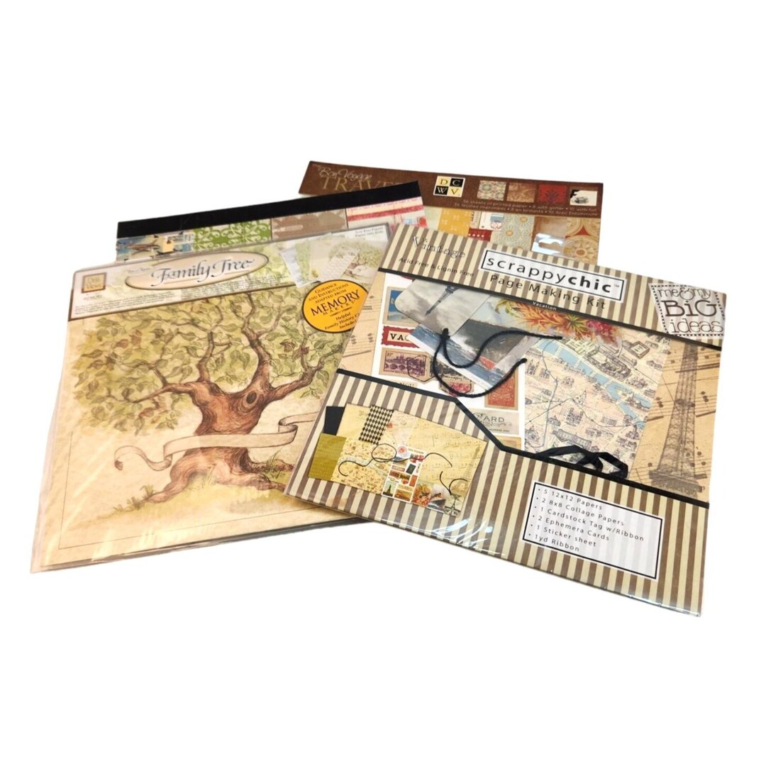 Scrappy Chic Page Making Kit & Family Tree Memory Kit With Decorative ...