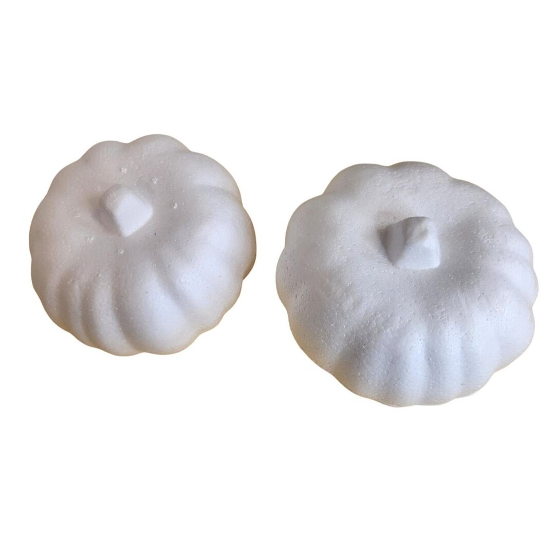 White Styrofoam Pumpkins (set of 2): DIY Fall Decor, Crafts 4x5.5" - Etsy