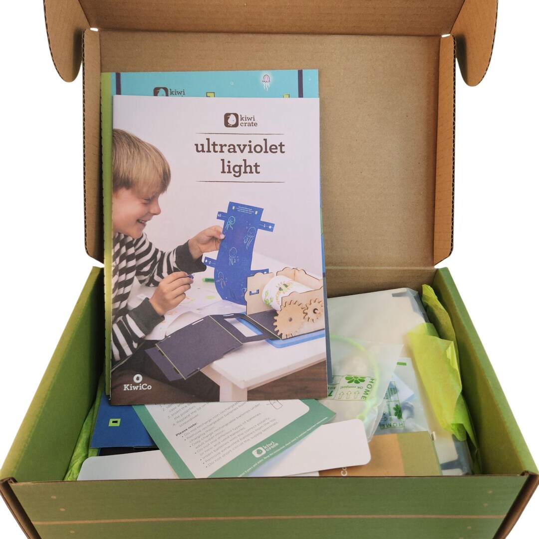 Kiwico Kiwi Crate Ultraviolet Light STEM Kit for Ages 5+ Kids Activity ...