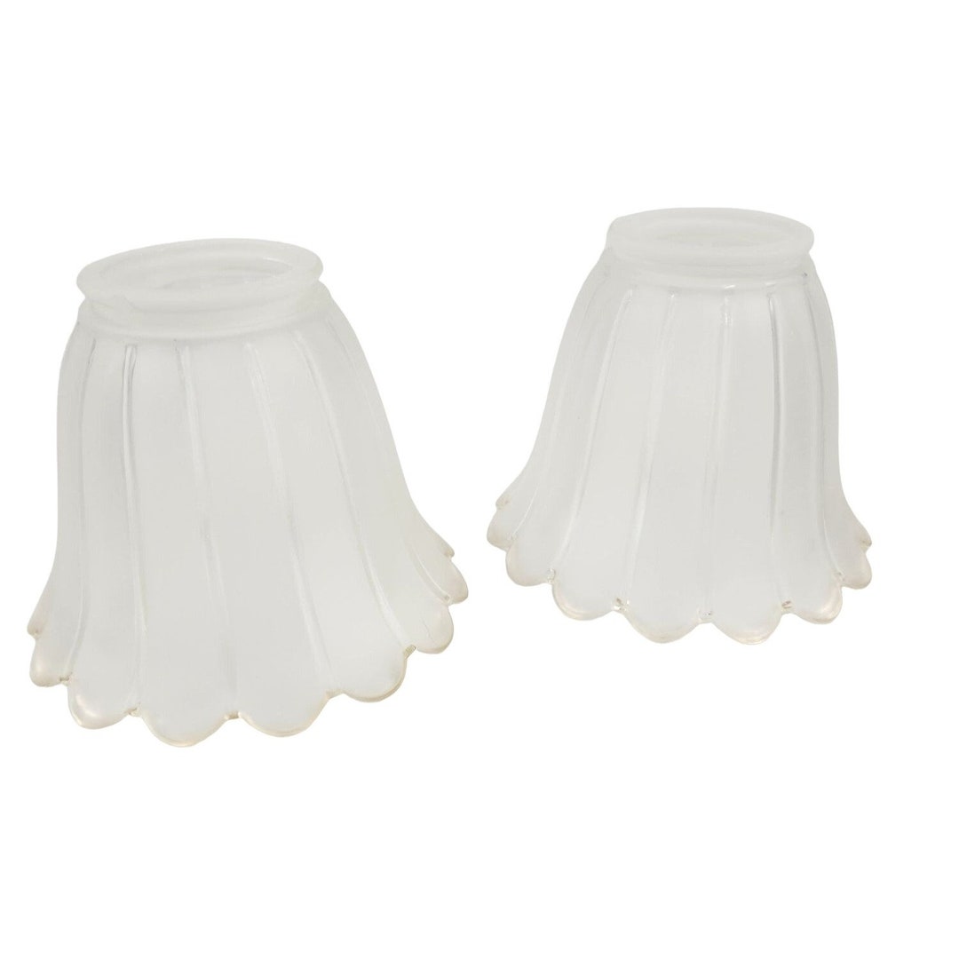 Lamp Bulb Cover, Vintage Frosted Glass Scalloped Edge Lamp Shade ...