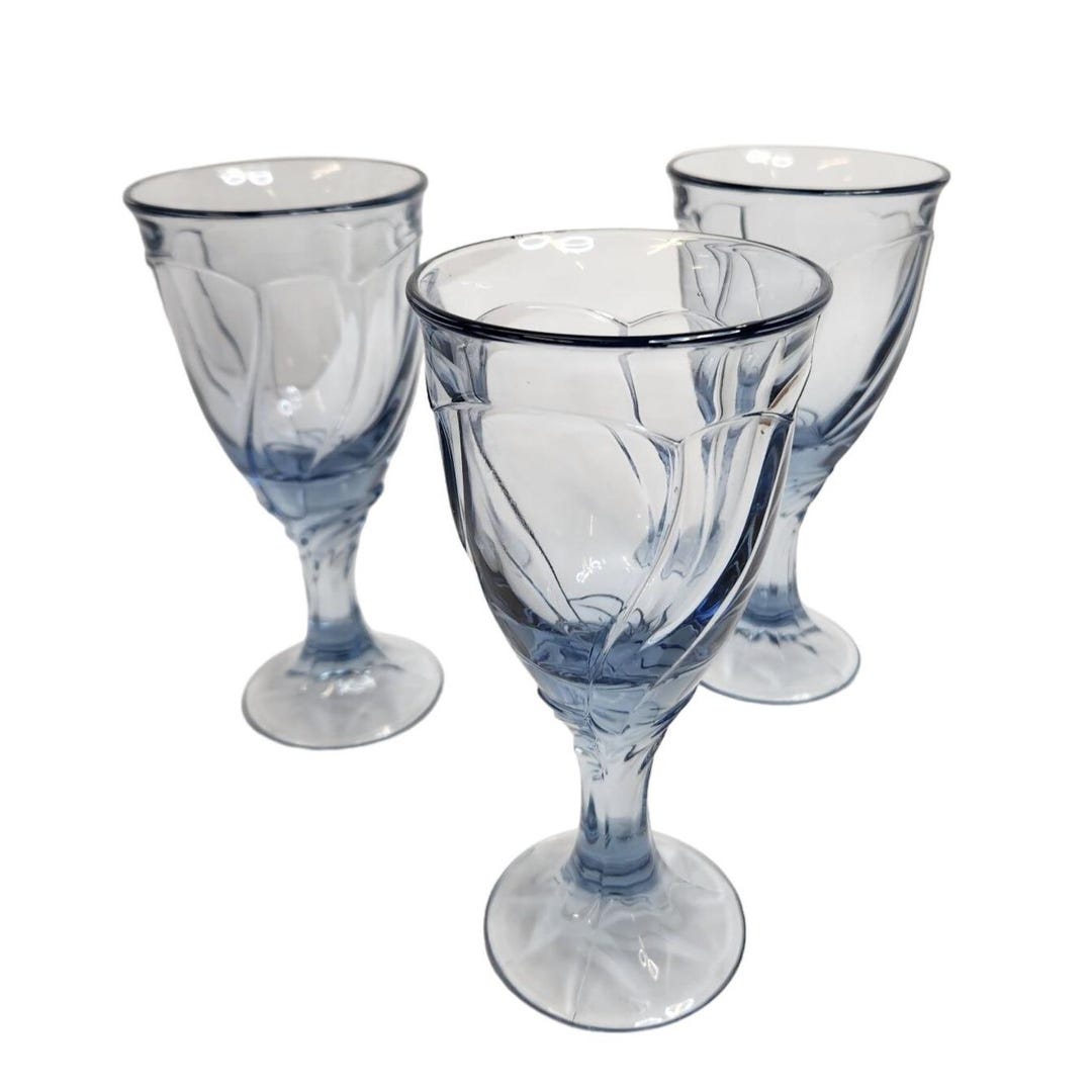 Noritake Sweet Swirl Light Blue Goblet: German Stemware Vintage - Etsy