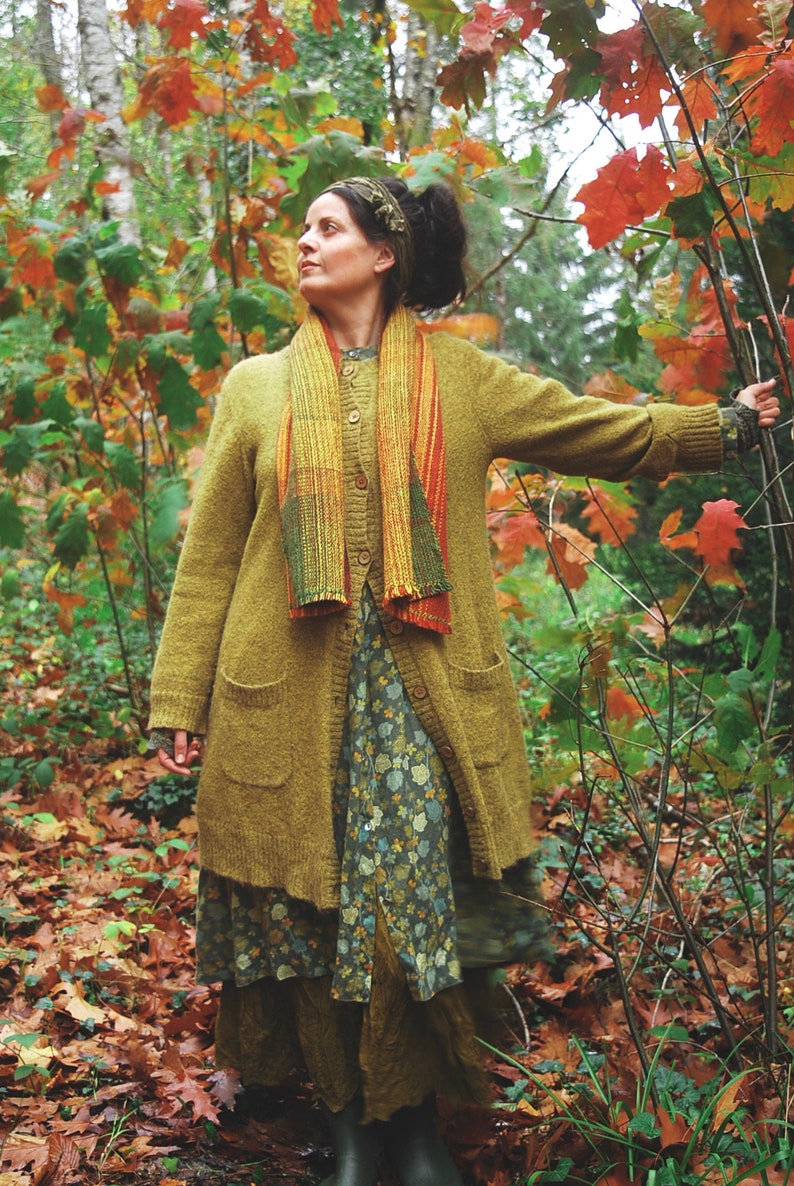 Autumn Sunburst Tartan Scarf Handwoven in Non-mulesed Merino Lambswool ...