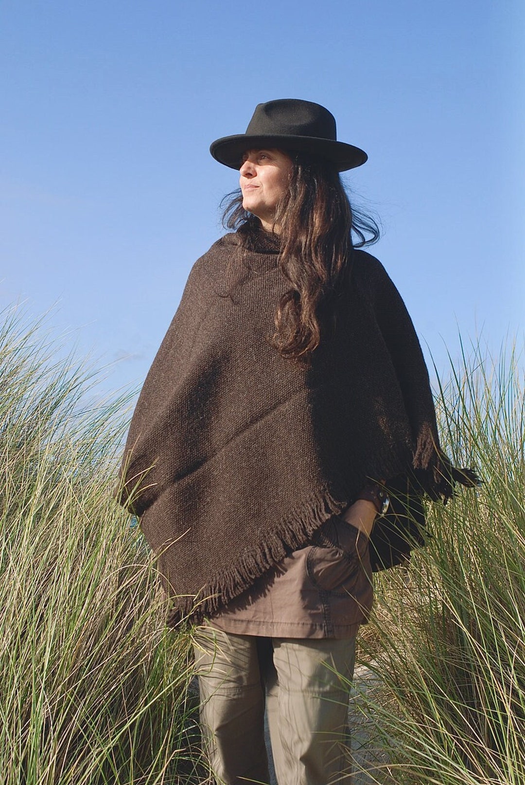 Native Pony Poncho Handwoven in Undyed English Jacob Wool - Etsy