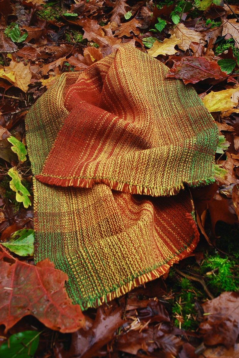 Autumn Sunburst Tartan Scarf Handwoven in Non-mulesed Merino Lambswool ...