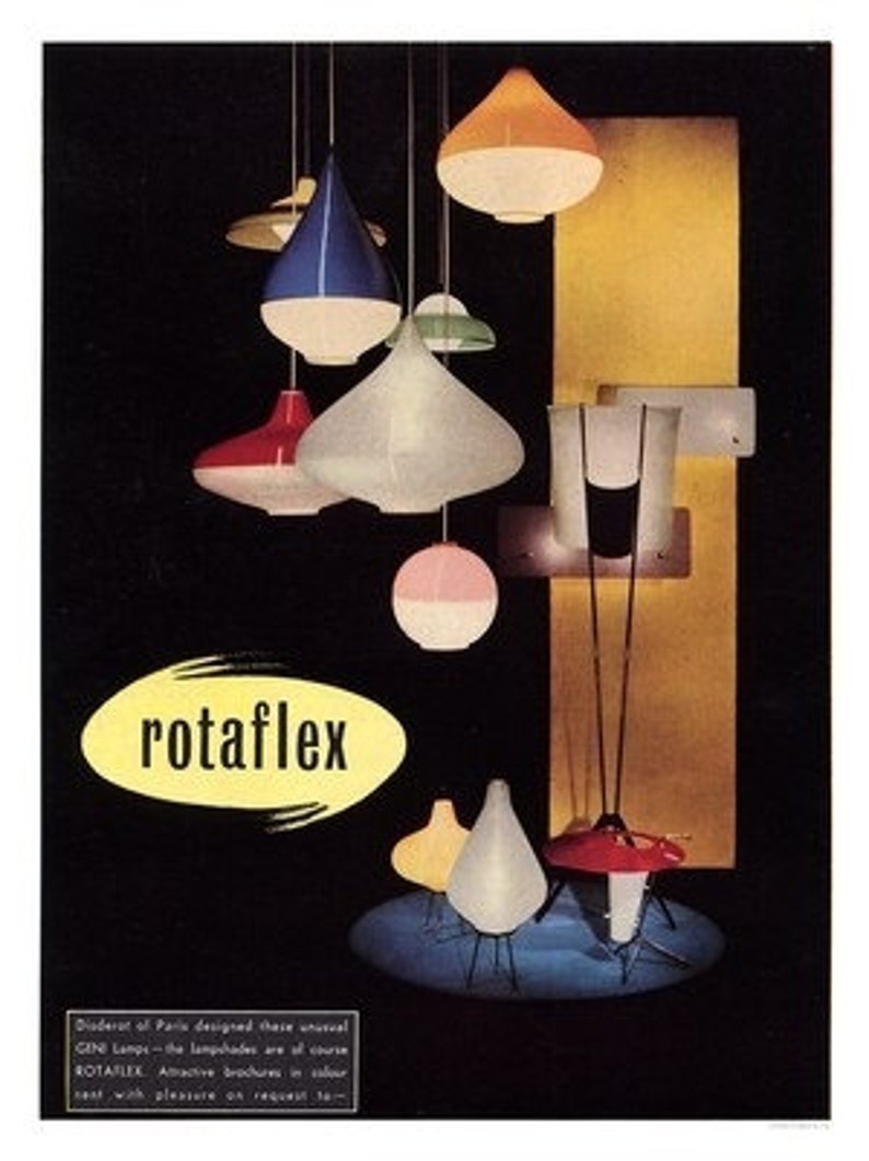 Rare 60s Rotaflex Light by Yahsa Heifetz France 1950s. - Etsy