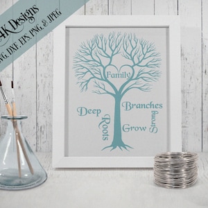 Digital Design File SVG Family Tree deep Roots Includes Svg, Dxf, Eps ...