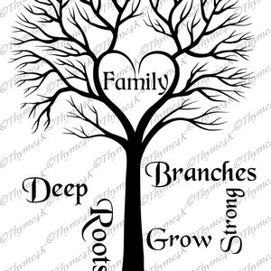 Digital Design File SVG Family Tree deep Roots Includes Svg, Dxf, Eps ...