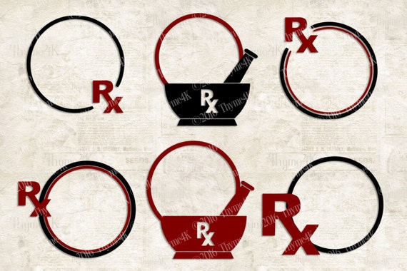SVG Digital Design Set of 6 RX Monogram Frames Instant | Etsy