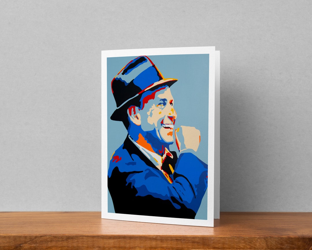 Frank Sinatra Art Greeting Card: "old Blue Eyes" Rat Pack Gift - Etsy