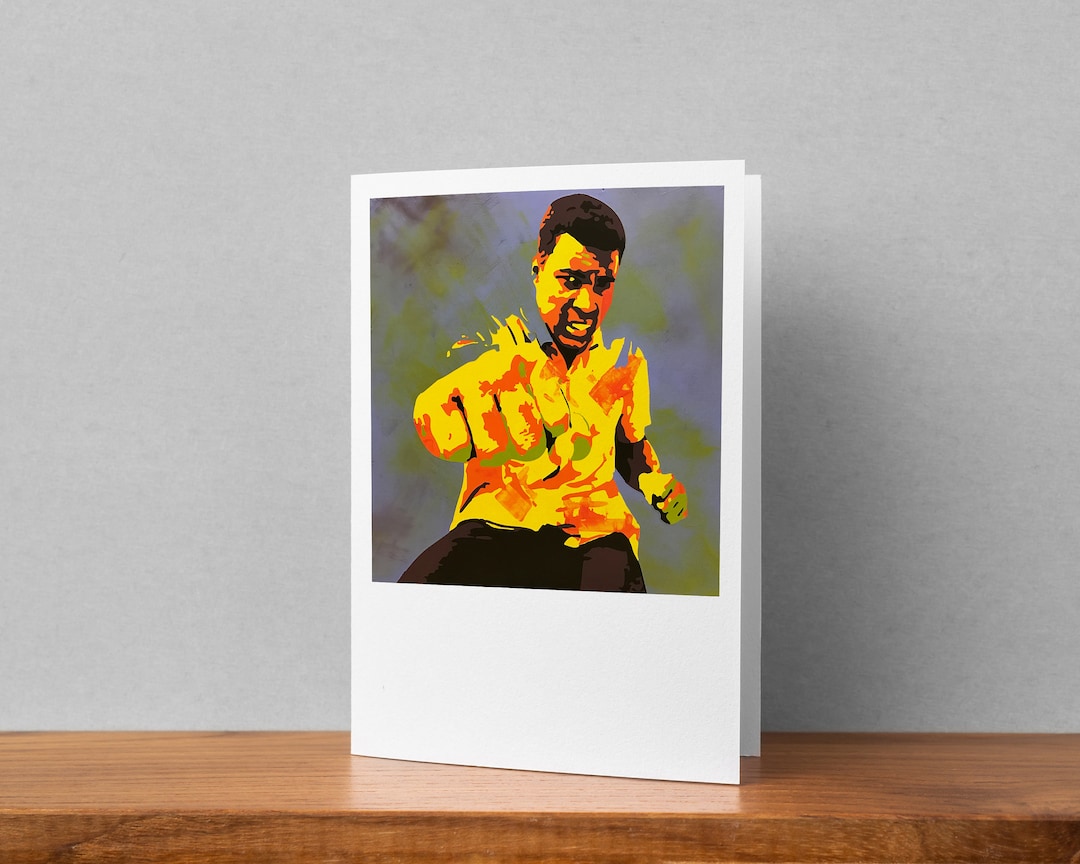 Muhammad Ali Blank Greeting Card – Fine Art Illustration of a Boxing ...