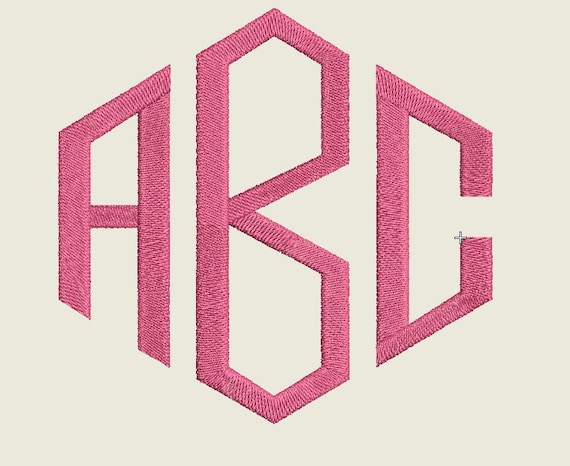 Items similar to CUSTOM Diamond Monogram embroidery design, 3 Letters ...