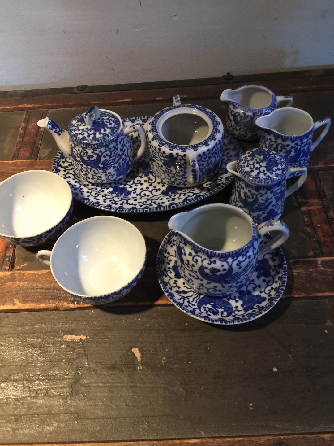 Antique Phoenix Bird Tea Set - Etsy