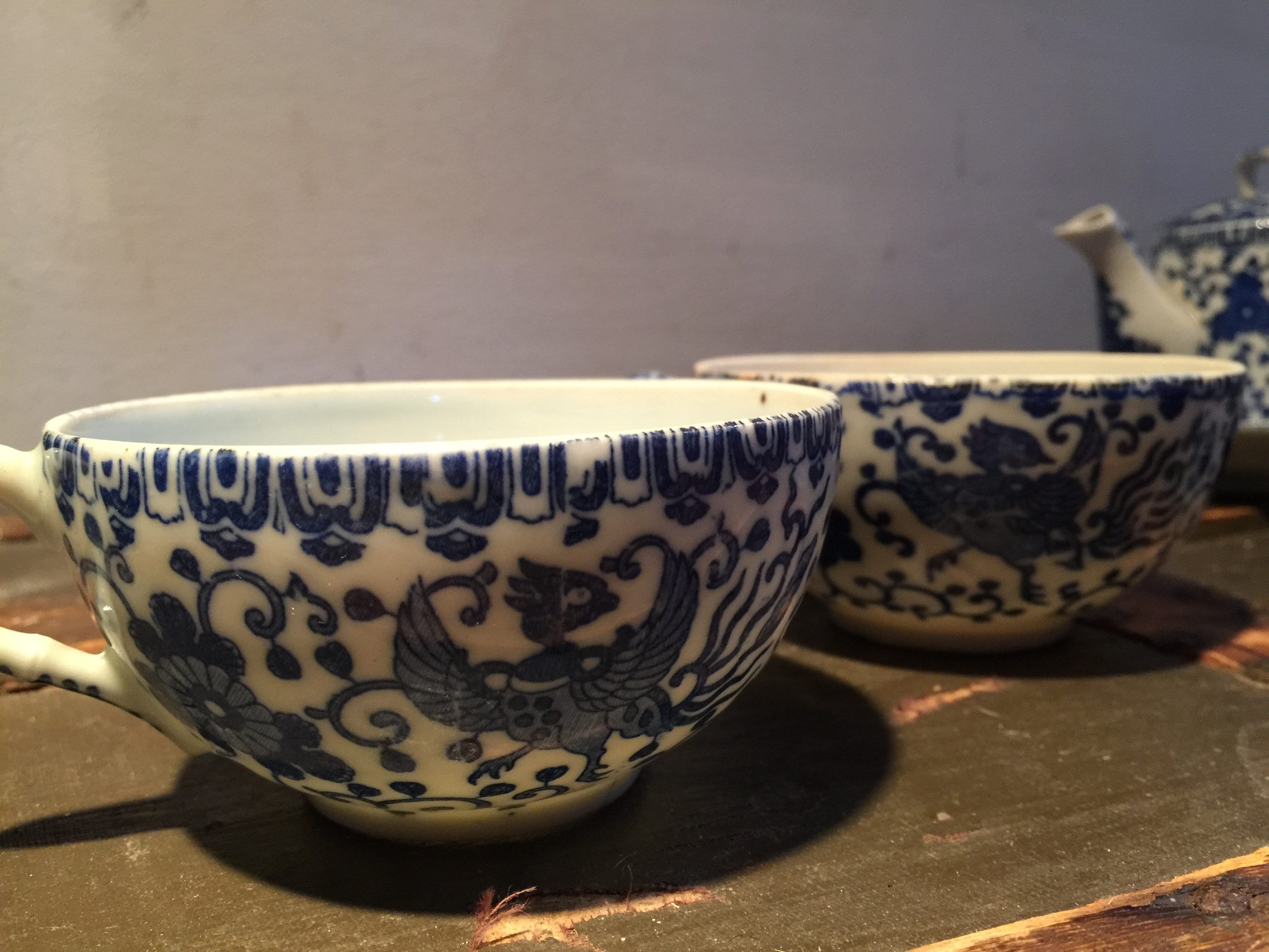 Antique Phoenix Bird Tea Set - Etsy