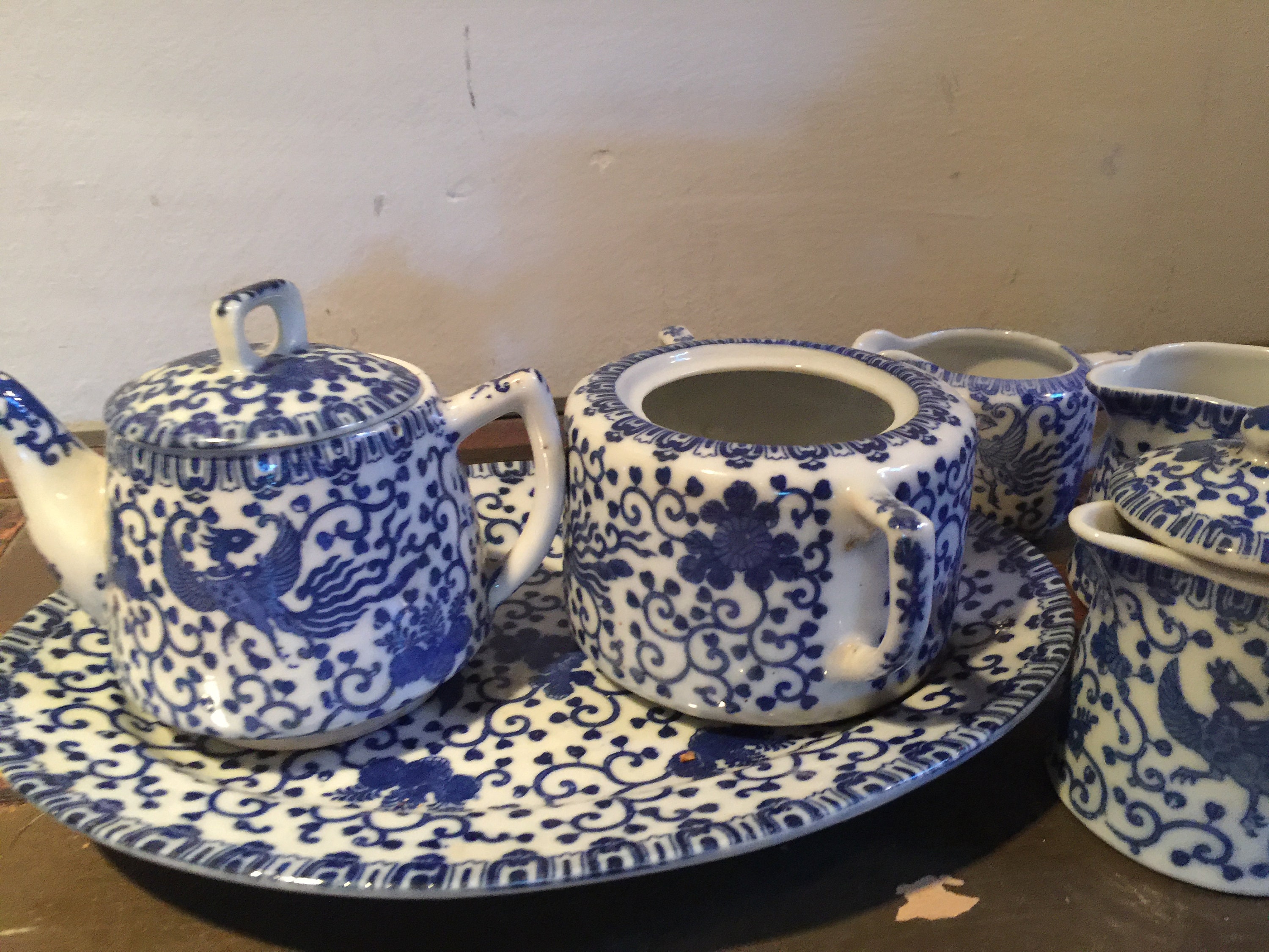 Antique Phoenix Bird Tea Set - Etsy