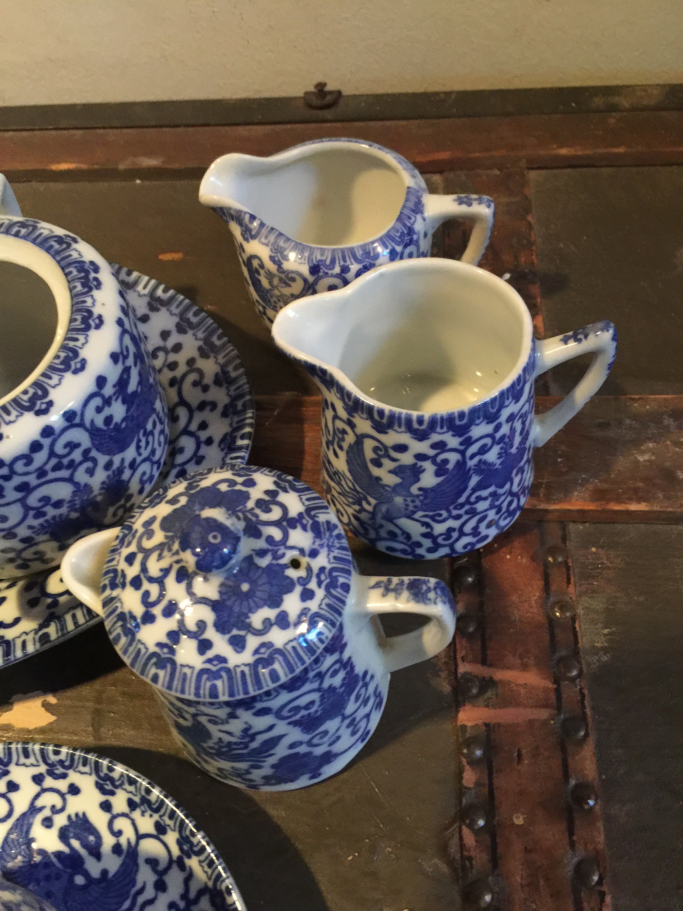 Antique Phoenix Bird Tea Set - Etsy