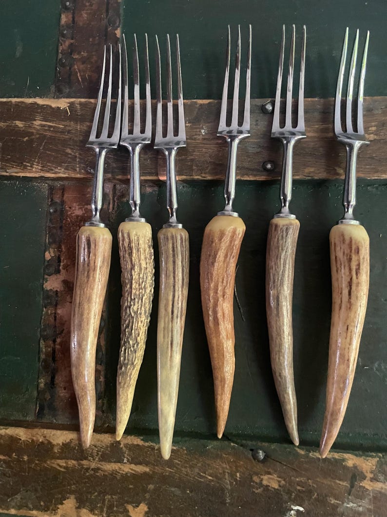Vintage Antler Fork and Knife Flatware George Ibberson and Company - Etsy
