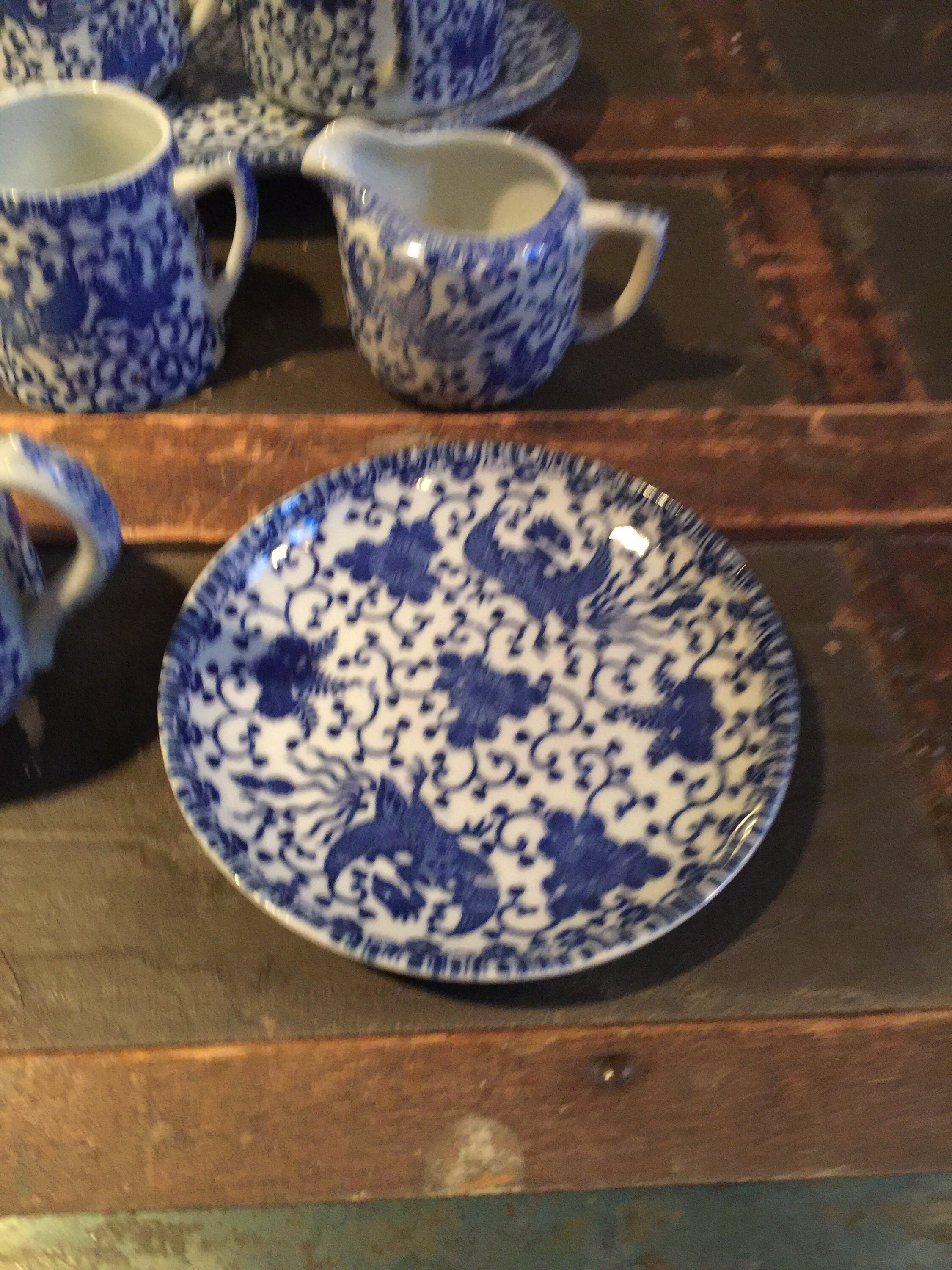 Antique Phoenix Bird Tea Set - Etsy