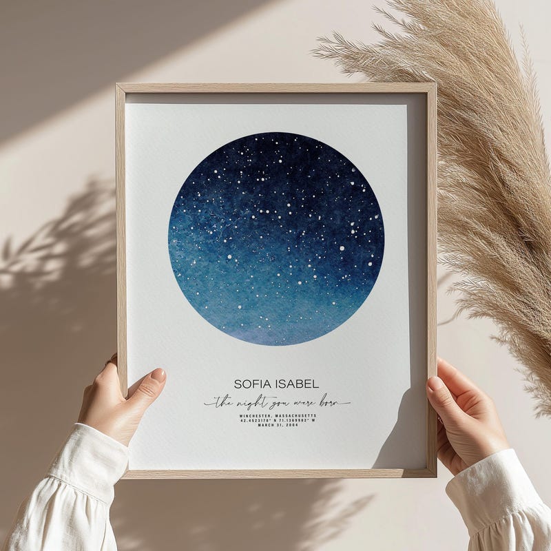 Stars Map Birth Date - Etsy