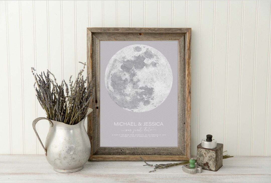 Custom Moon Print, Personalized Moon Phase Print, Keepsake Gift, Moon ...
