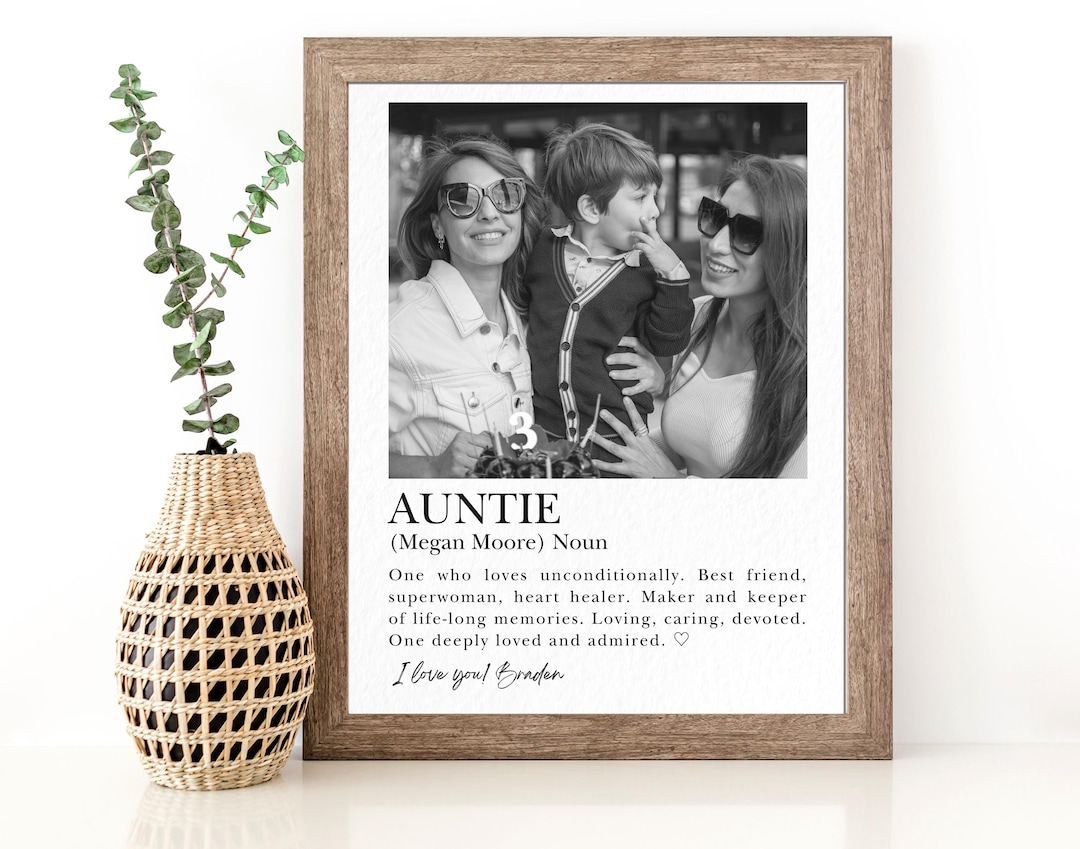 Aunt Meaning, Definition of Aunt Photo Gift, Auntie Gift, Birthday Gift ...