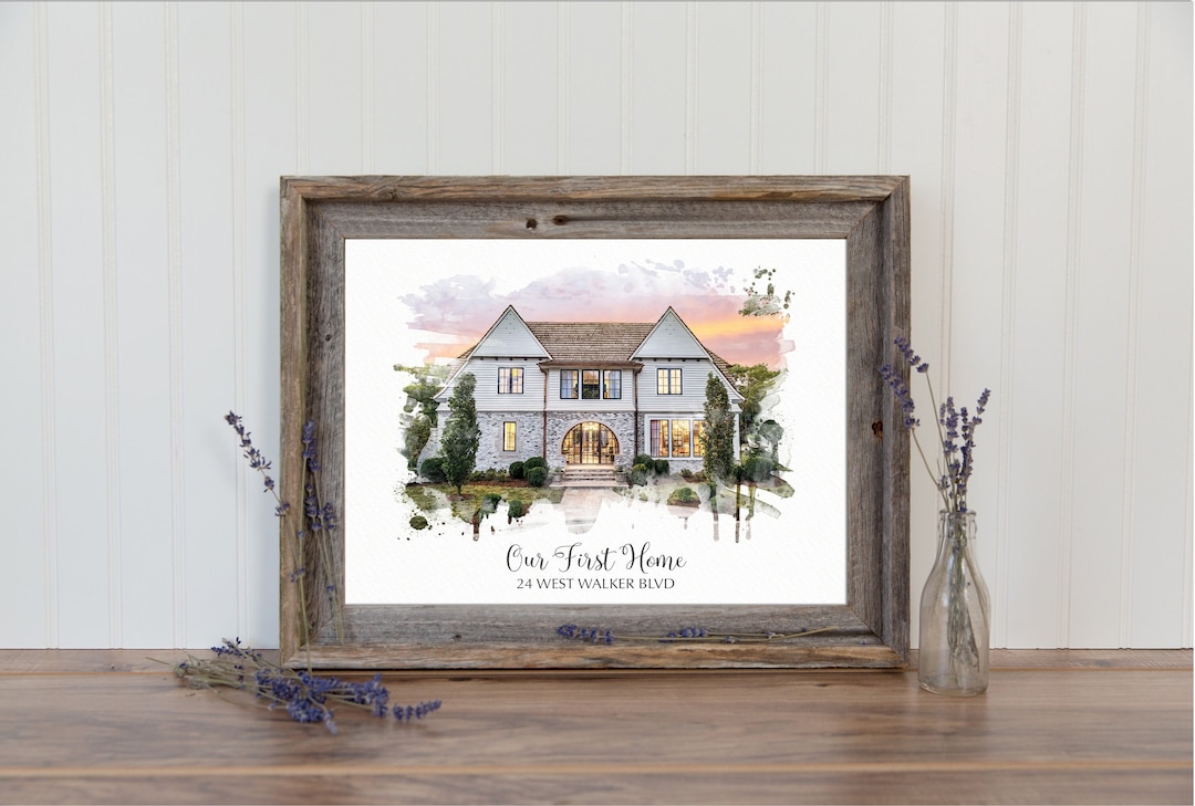 Custom House Portrait Personalized Gift, Home Gift, Housewarming Gift ...