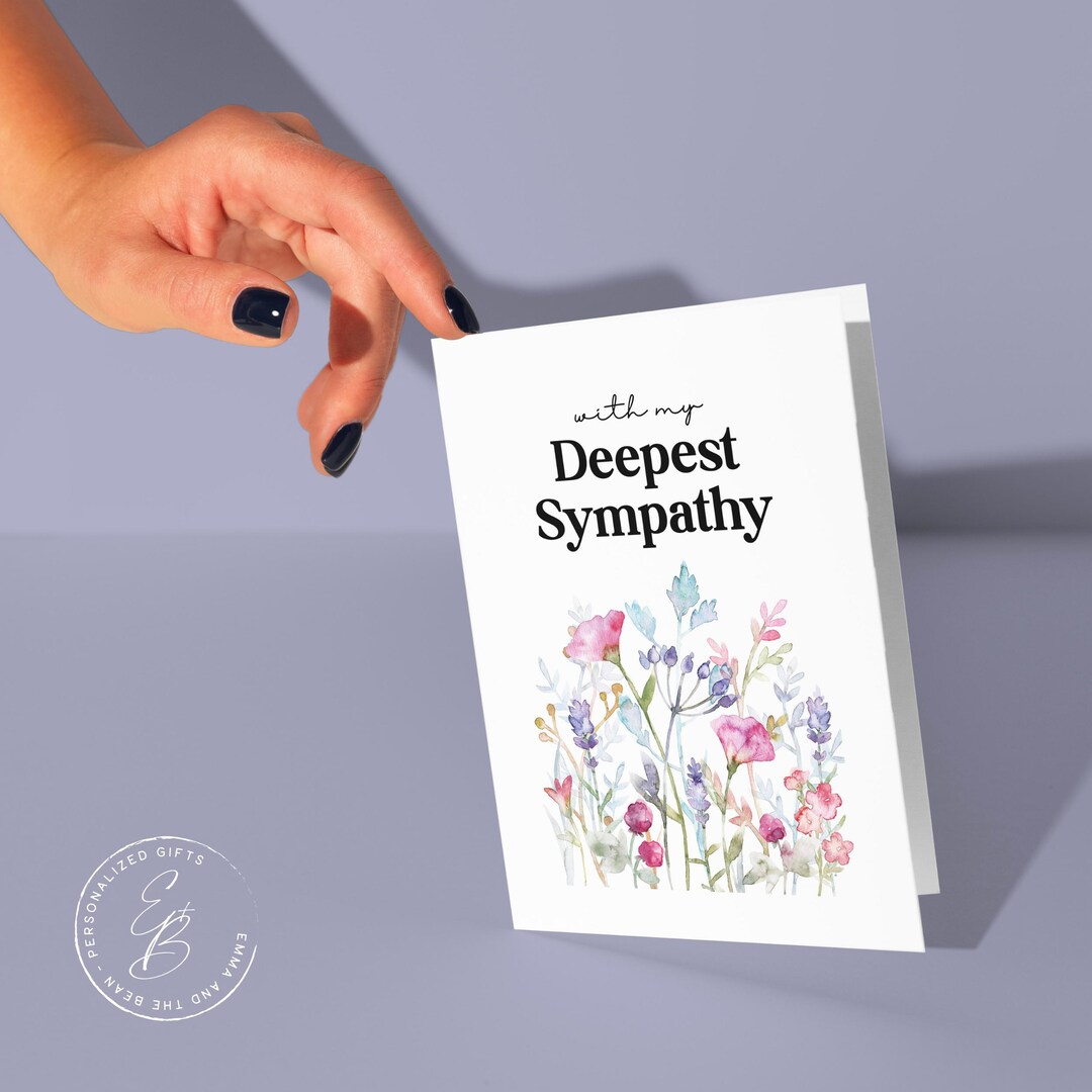 Deepest Sympathy Greeting Card Delicate Beauty Sympathy Card Modern ...