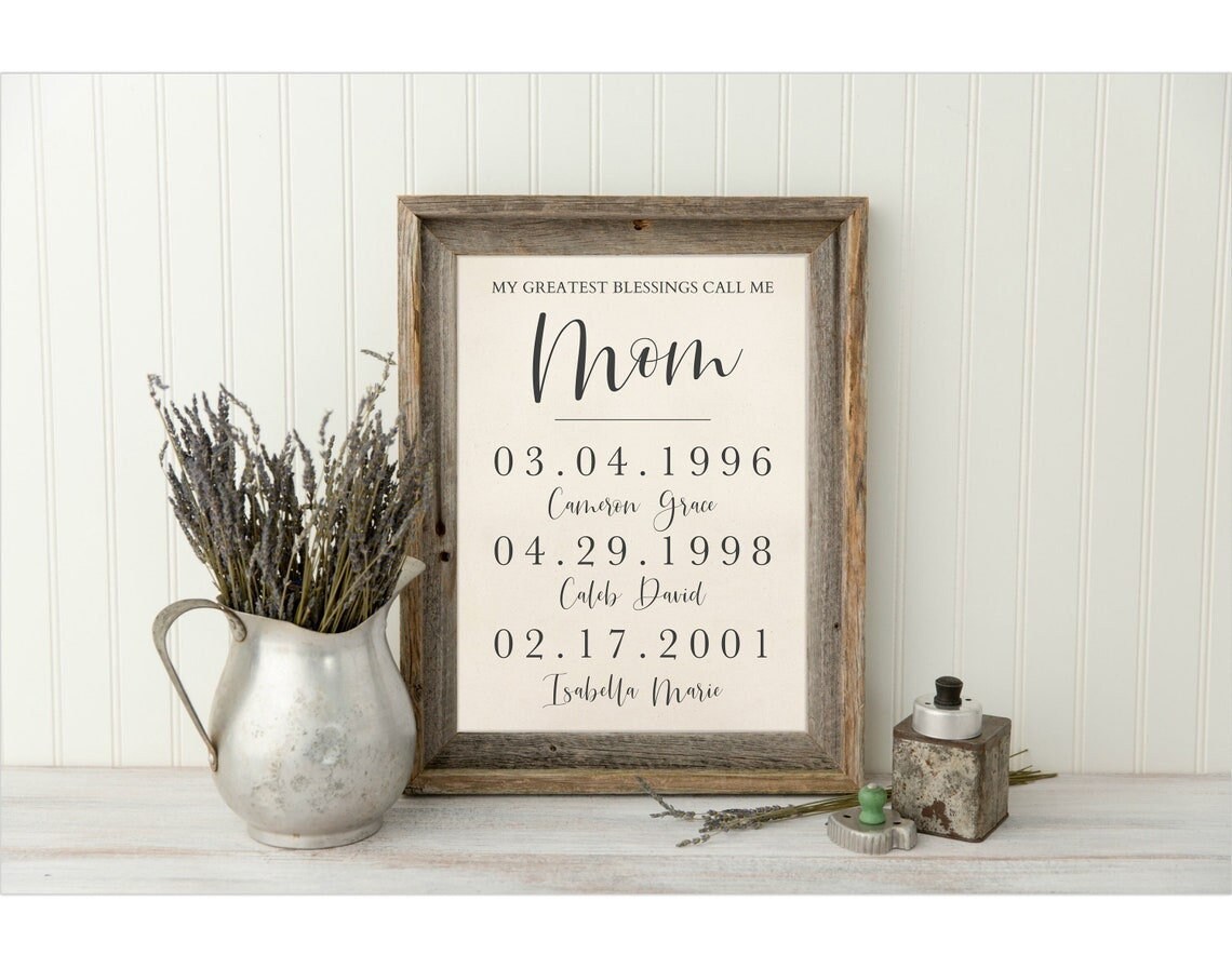Mothers Day Gift for Mom From Husband and Kids - Personalized Single ...
