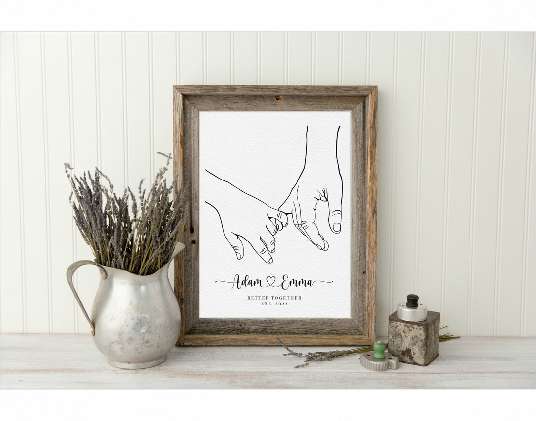 Personalized Pinky Promise Couple Holding Hand Couple in Love ...