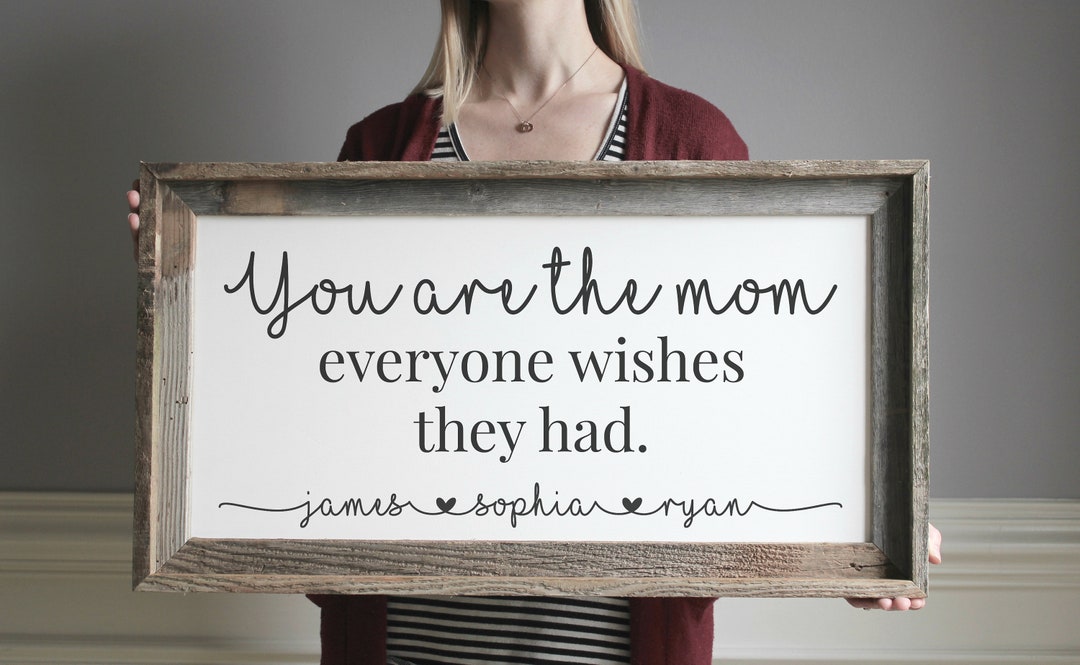 Personalized Mother Gift Rustic Wood Mom Sign Family Wall Sign Family ...