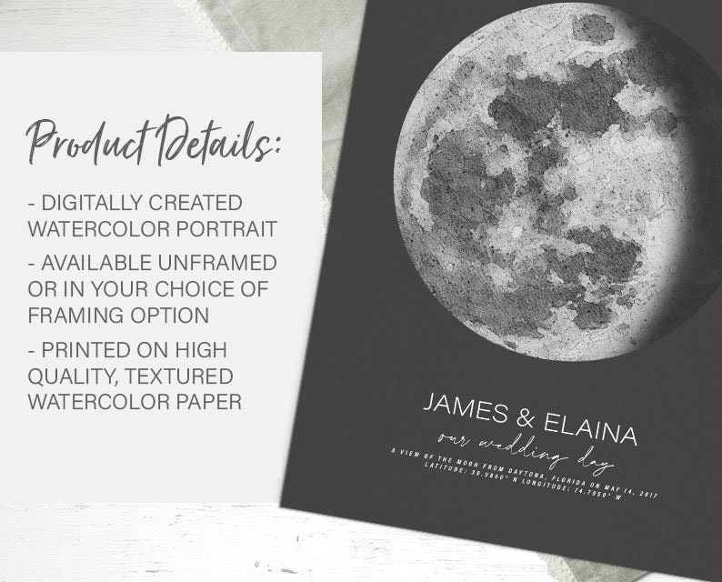 Custom Moon Print Personalized Moon Phase Print Keepsake - Etsy