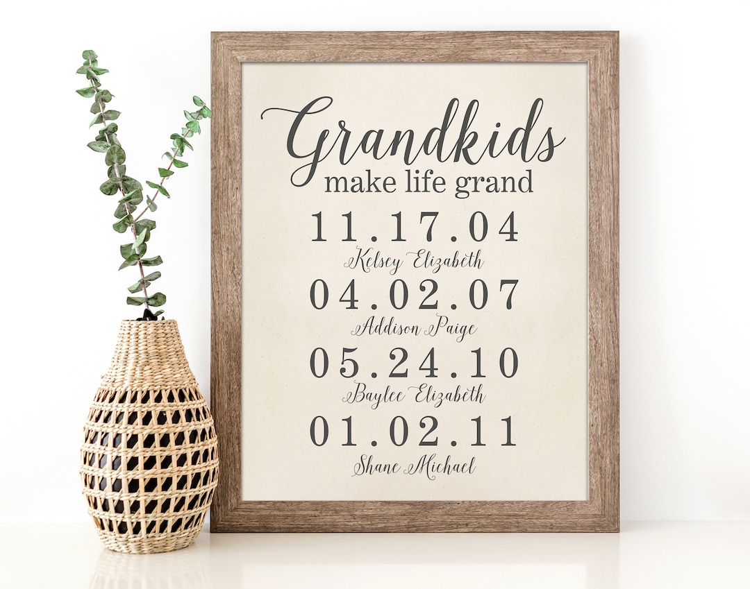 Gift for Grandparents - Sign With Names - Grandchildren Sign ...