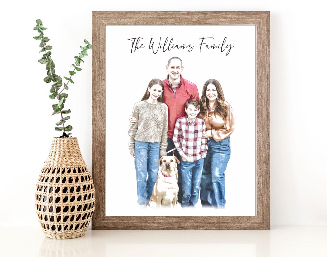 Personalized Family Portraits, Custom Portrait Gift for Family, Our ...
