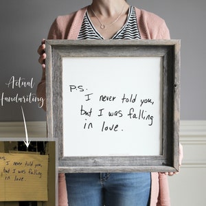 Custom Handwriting Sign for Loved One Writing Personalized Handwriting ...