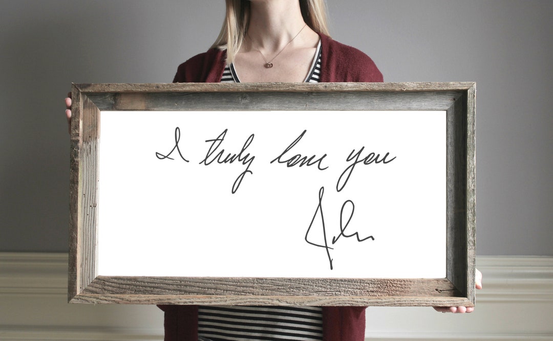 Custom Handwriting Gift Actual Handwriting Rustic Wooden Sign ...
