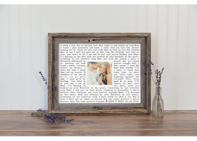 Song Lyrics Wall Art Custom Framed Song Lyrics Framed - Etsy