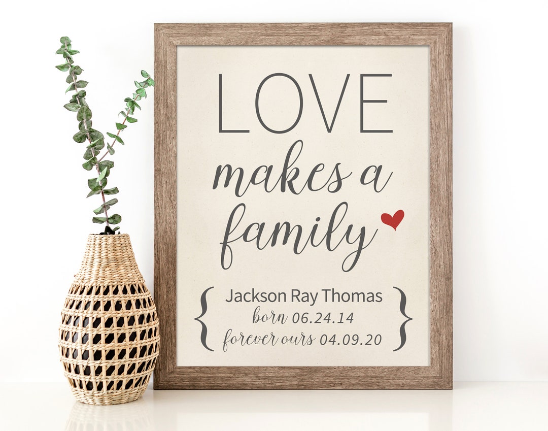 Love Makes a Family Adoption Gift Gift for Gotcha Day Family Gift for ...