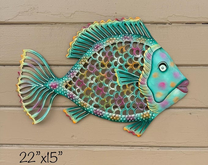Fish Turtle Shell Haiti Metal Art Beach, House, Ocean, Aquatic Sea ...