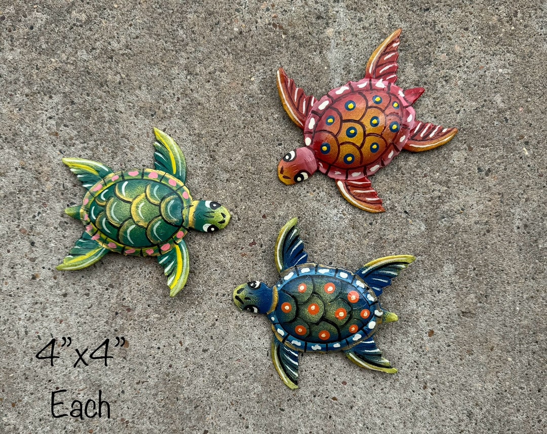 Turtle Set Wall Decor Nautical Coastal Home Sea Handcraft Ocean ...