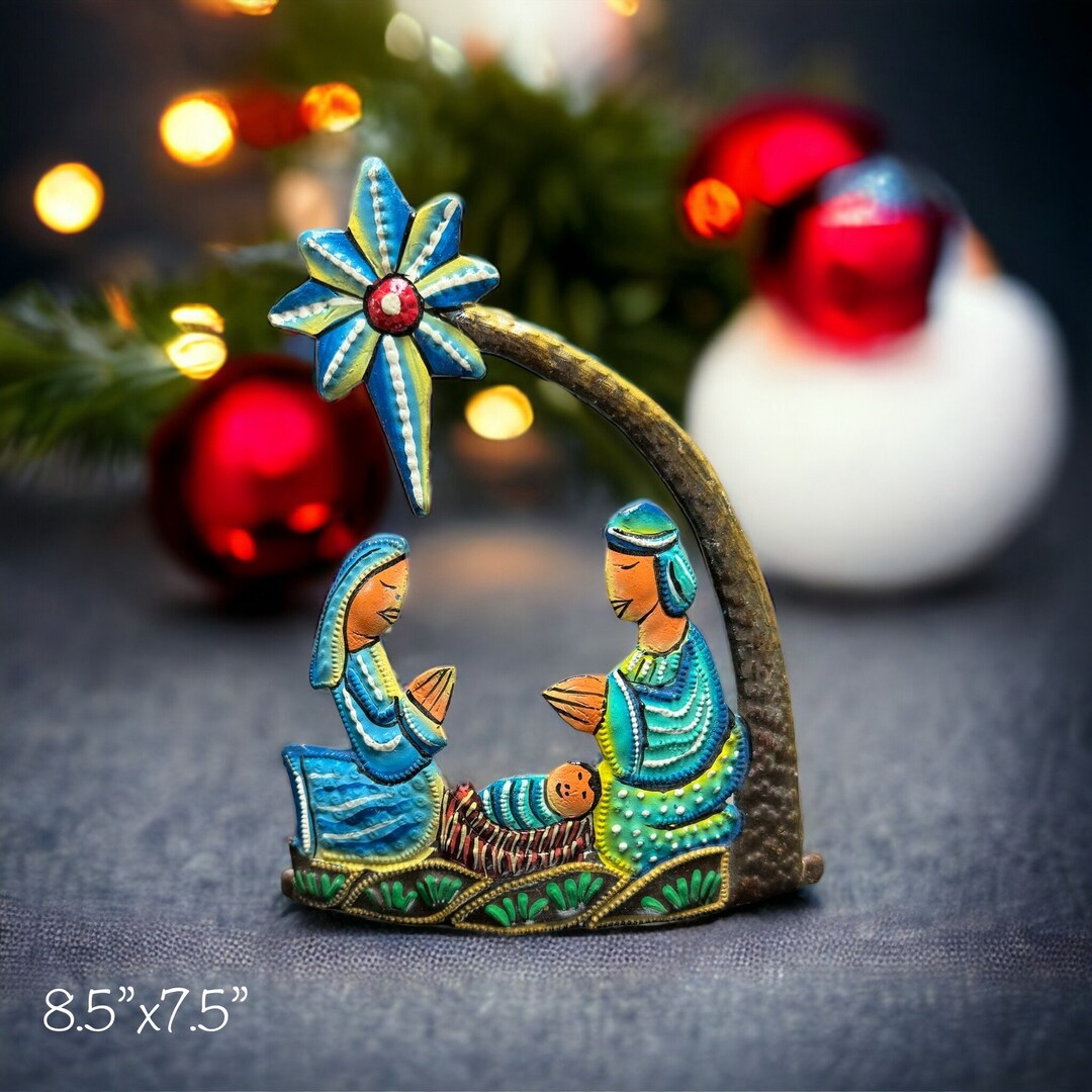 Nativity Standing Curved Christ Holy Family Mary Jesus Joseph Manger ...