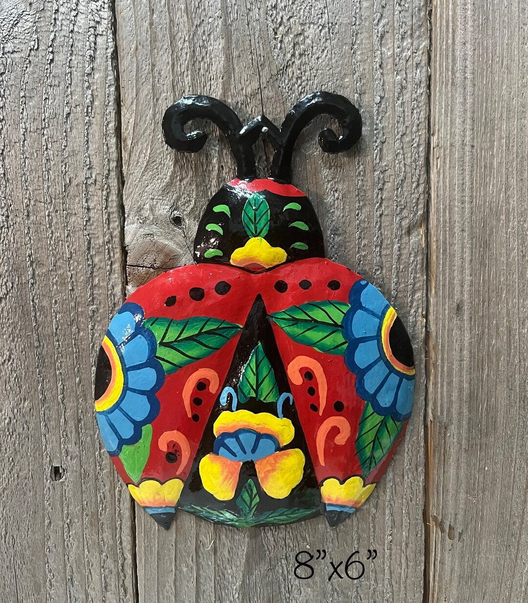 Ladybug Metal Sign Haitian Metal Art Indoor Outdoor Patio Decor Darner ...